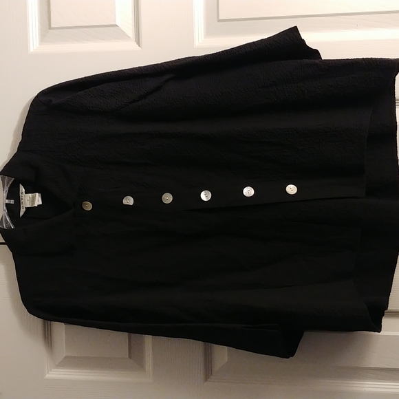 Orvis | Tops | Orvis Womens Collared Tunic Shirt 34 Sleeve Black | Poshmark